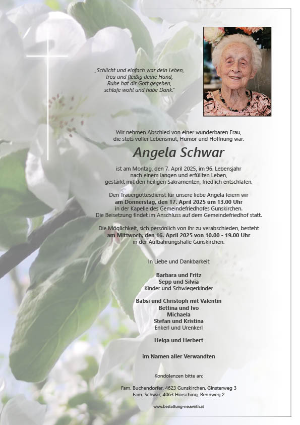 Angela Schwar - Bestattung Neuwirth